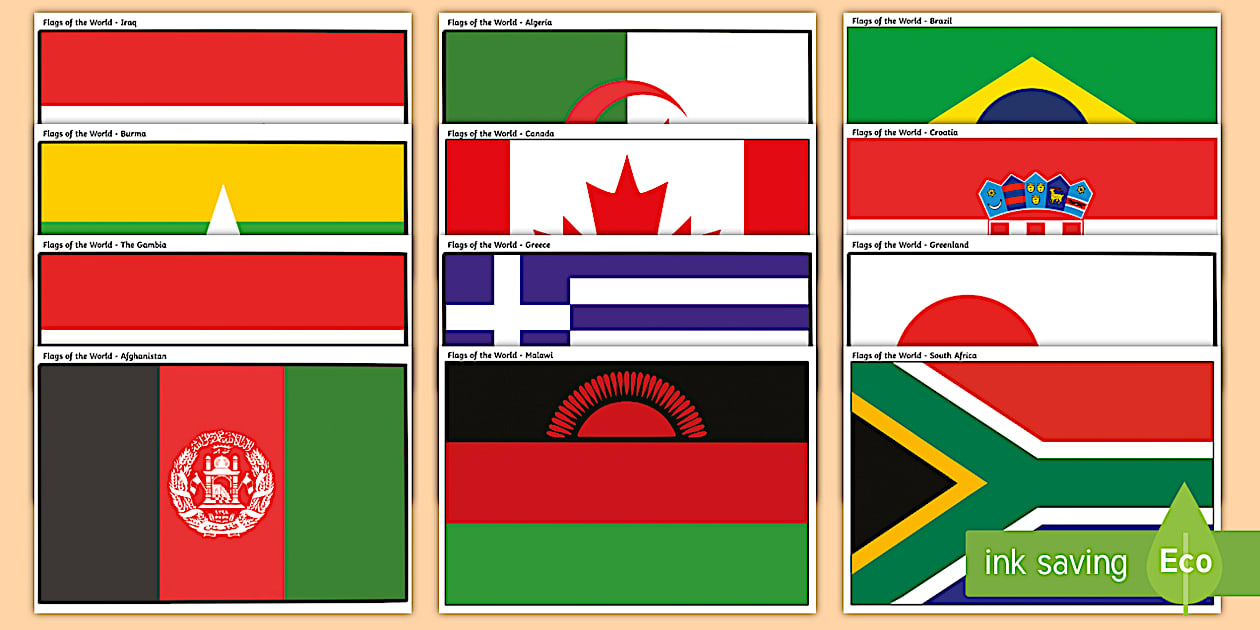 Printable Flags from Around the World Posters (teacher made)