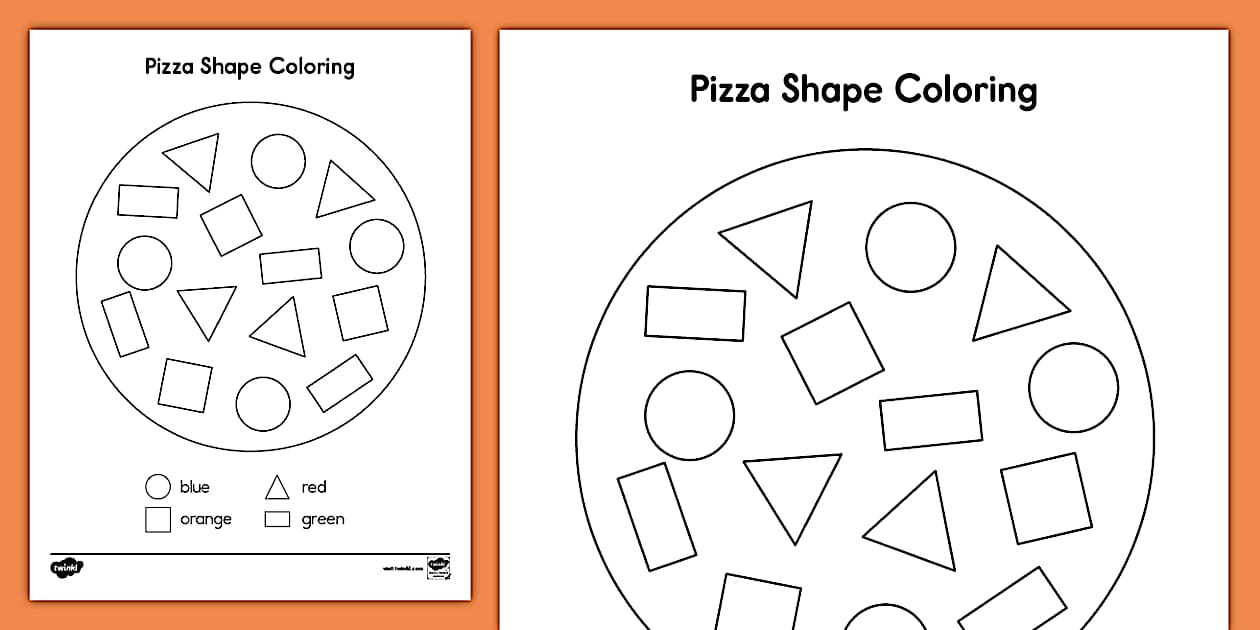 Pizza Shape Math Coloring Worksheet - Math Resources - Twinkl