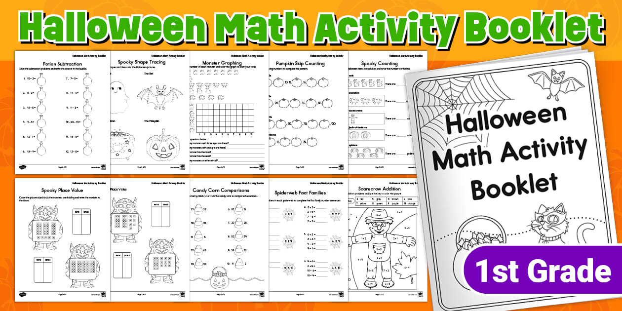 First Grade Halloween Math Activity Booklet