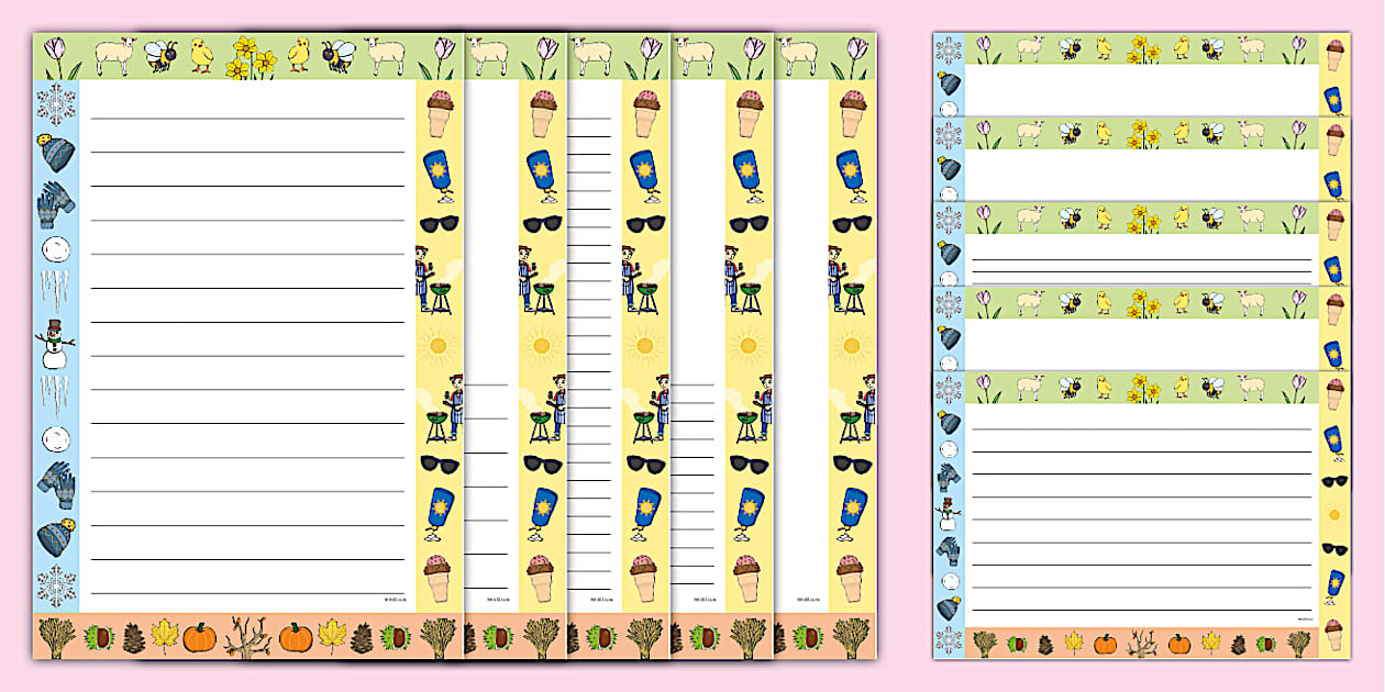 Editable Seasons Page Borders (teacher made) - Twinkl