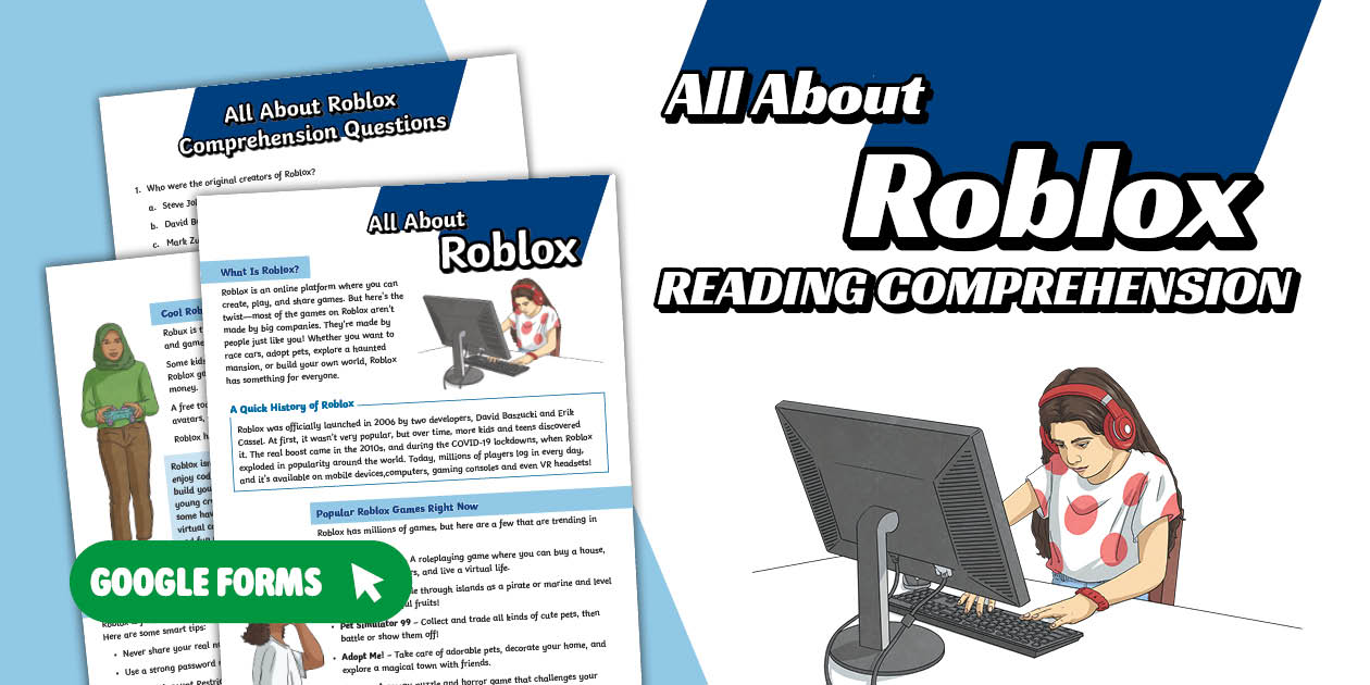 All About Roblox Reading Comprehension Google Form