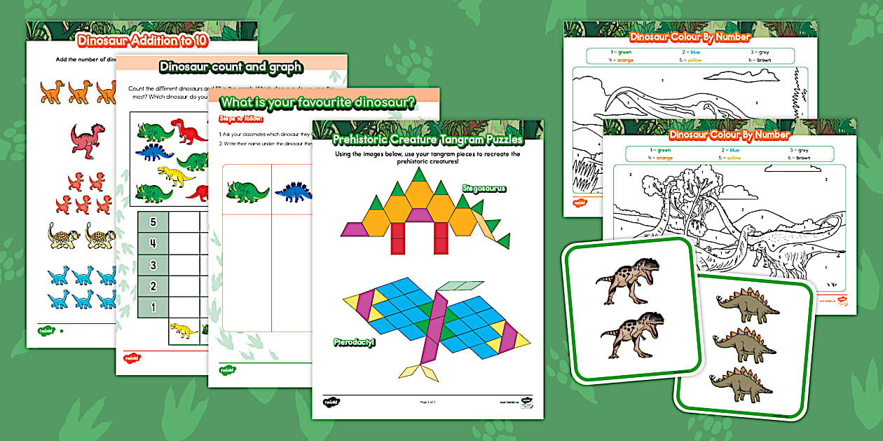 Dinosaur Math Worksheets for Fun Learning | Twinkl