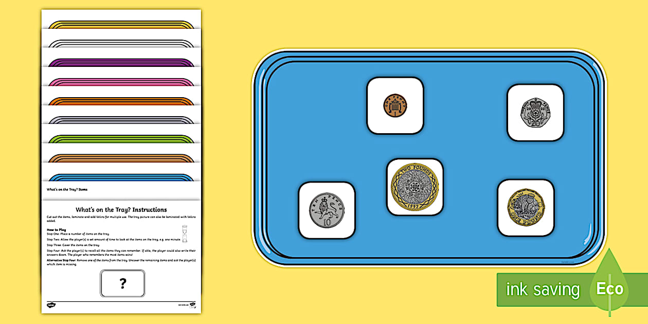 What's in the Tray Money Memory Activity Pack (Teacher-Made)