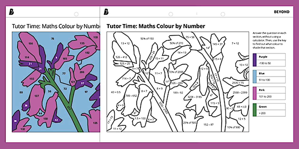 Tutor Time: Maths Colour by Number | Tutor Time | Beyond