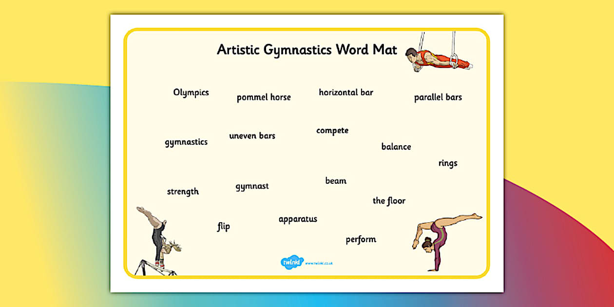 Artistic Gymnastics Word Mat (teacher made) - Twinkl