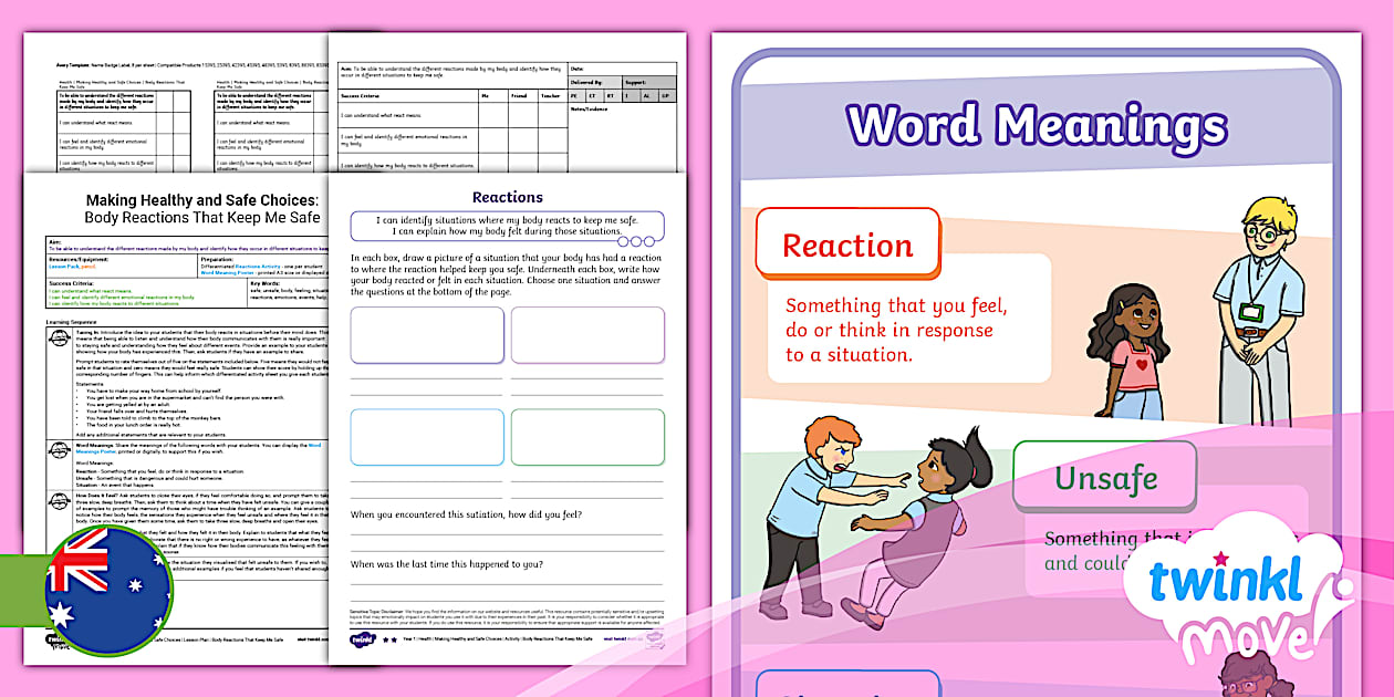 Year 1 Health Making Healthy and Safe Choices Lesson Pack