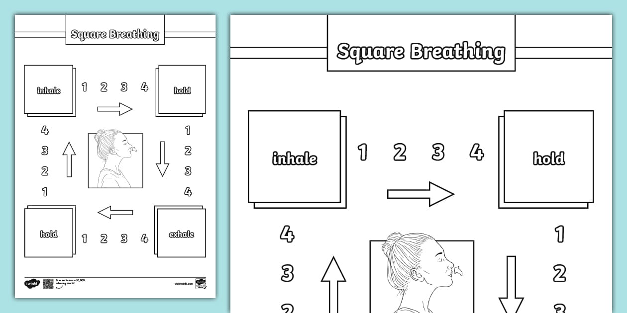 KS2 Square Breathing Colouring In Worksheet (teacher made)