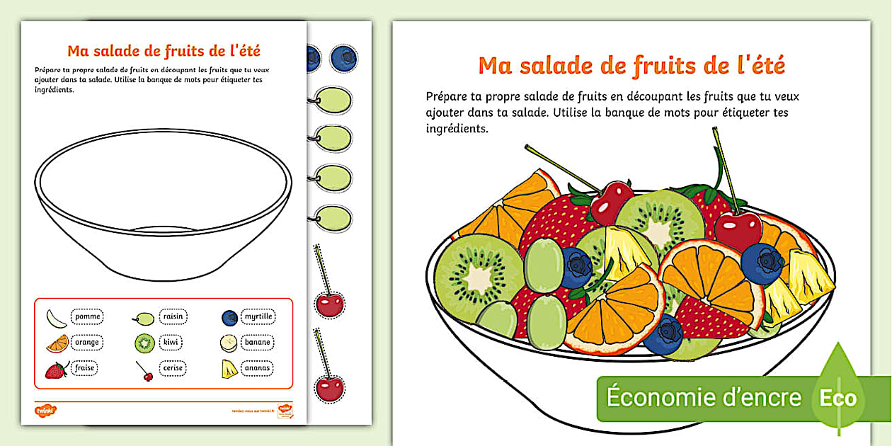 Salade de fruits maternelles - Activité manuelle - Twinkl