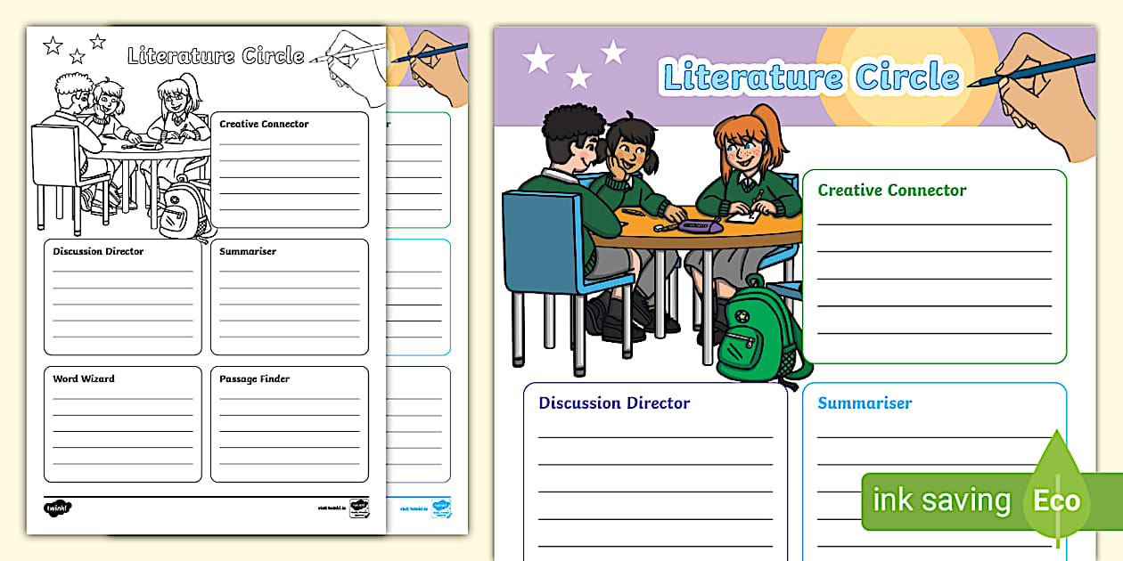 Literature Circle Summary Worksheet (teacher made) - Twinkl