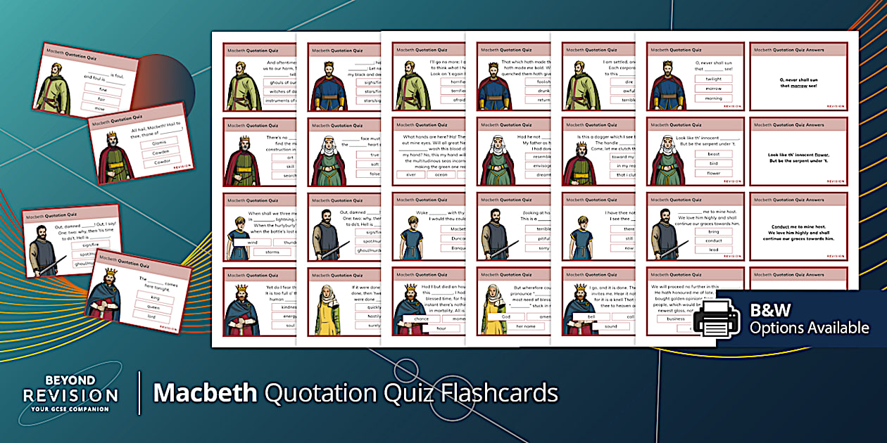 Macbeth Quote Flashcards | Macbeth | GCSE English | Beyond