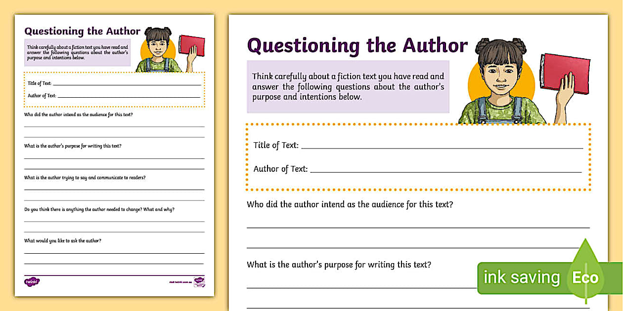 Questioning the Author Reading Comprehension Activity
