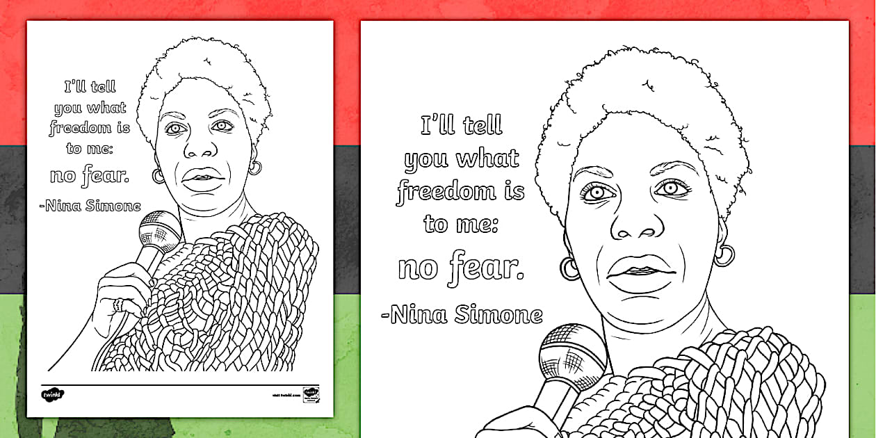 Nina Simone Coloring Sheet | Black History | Twinkl USA