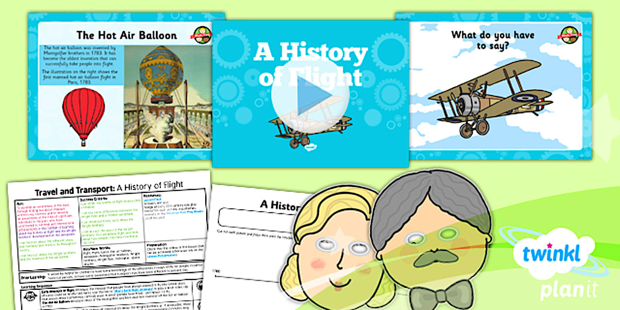 History of Flight PowerPoint, Worksheets & Lesson Pack | KS1