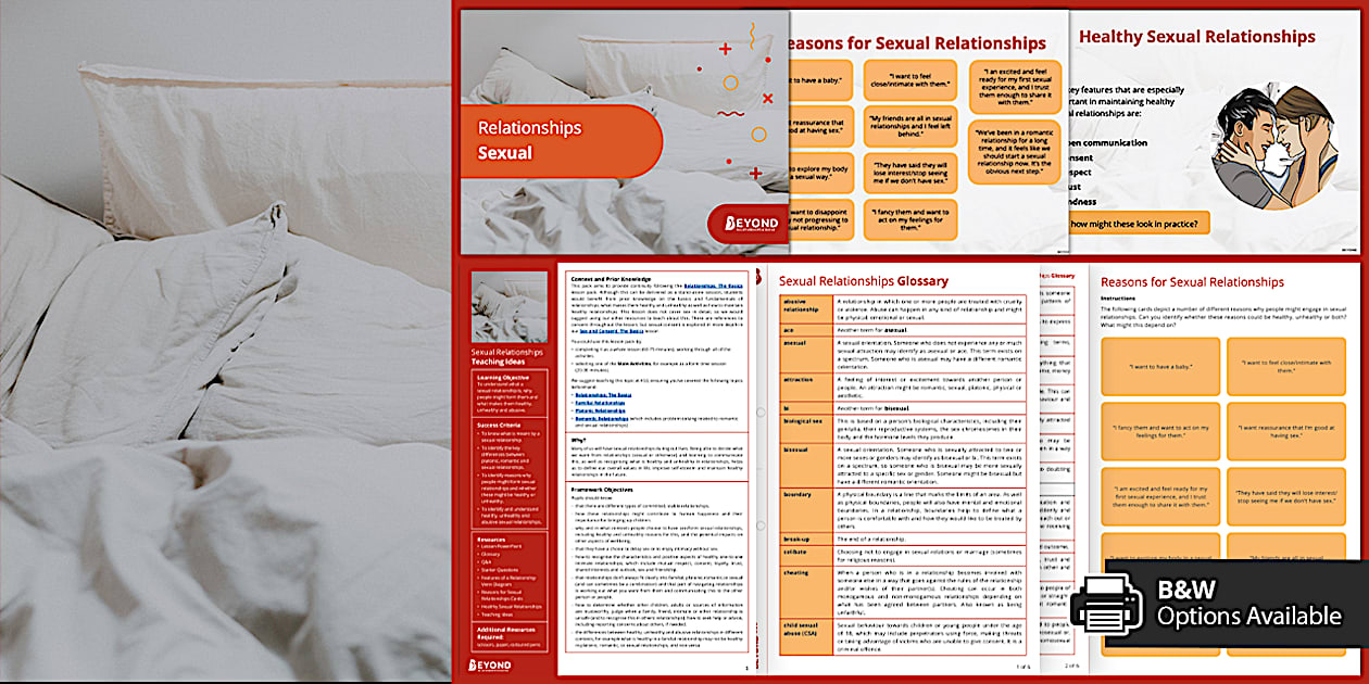 Sexual Relationships Lesson Pack | RSE | Beyond Secondary