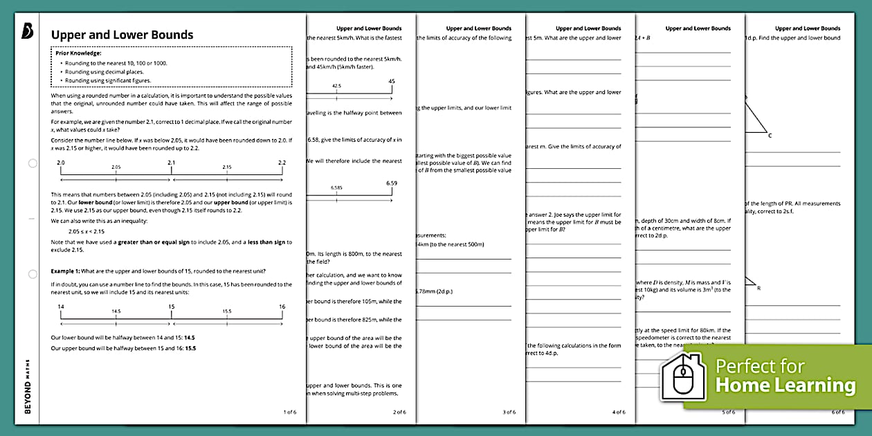 👉 Upper and Lower Bounds KS4 Higher Walkthrough Worksheet | Beyond