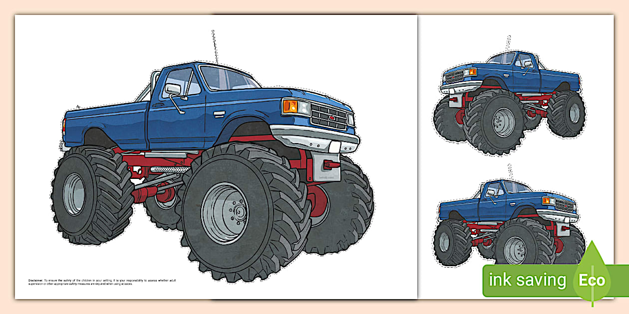 Monster Truck Display Cut-Outs (Teacher-Made) - Twinkl