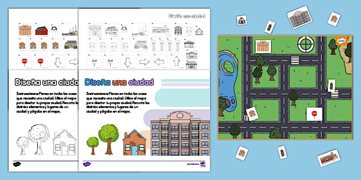 Guía de trabajo: Diseña una ciudad - mapas - Twinkl Colombia