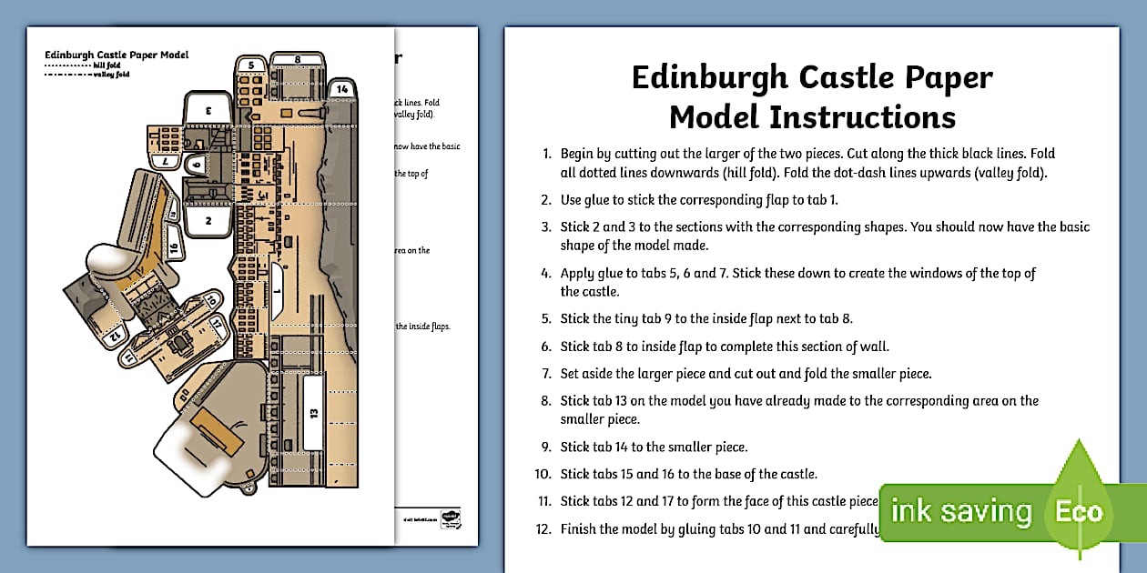 Edinburgh Castle Paper Model | Cardboard Castle Template