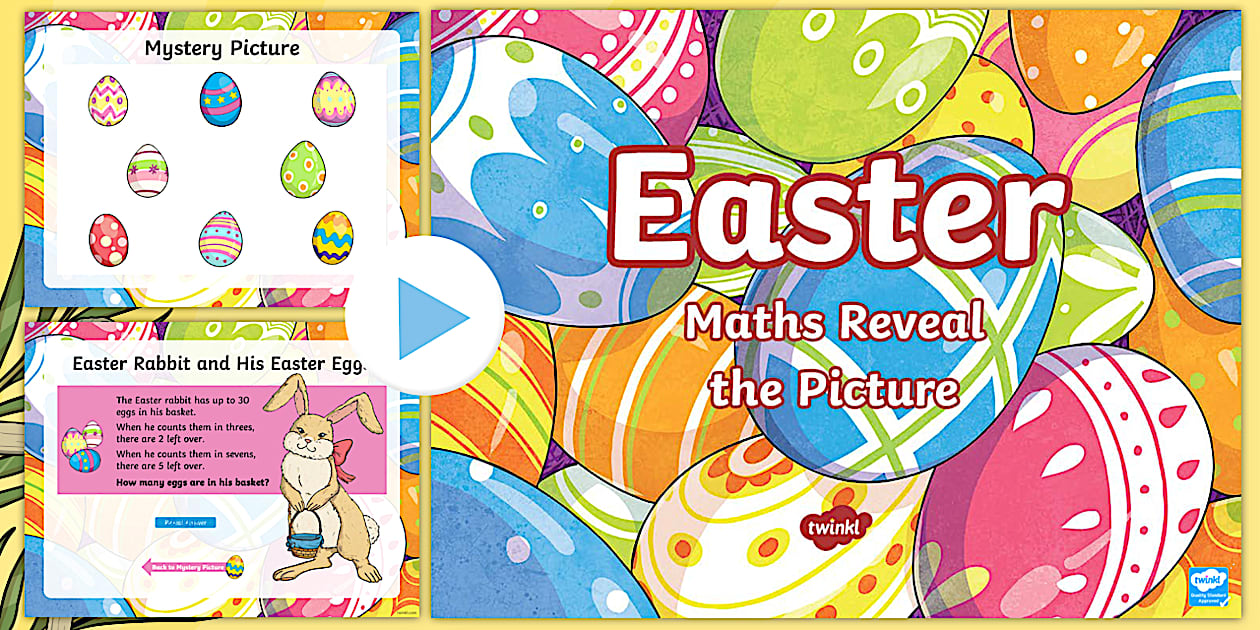 LKS2 Easter Reveal the Picture Problem Solving Maths PowerPoint Quiz ...