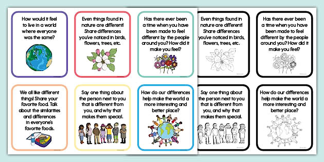 We Are All Different Discussion Cards | Twinkl USA - Twinkl