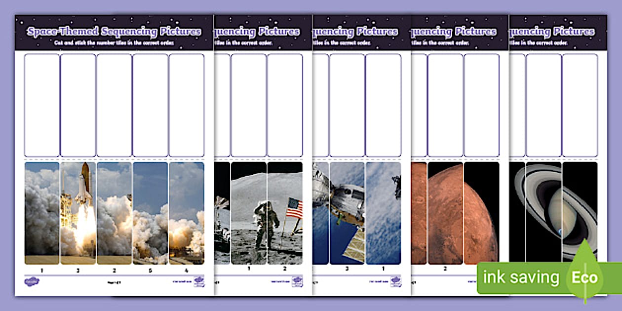 Space-Themed Sequencing Pictures (Teacher-Made) - Twinkl