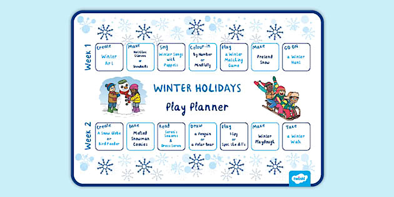 Winter Holidays Play Planner Activities for Children