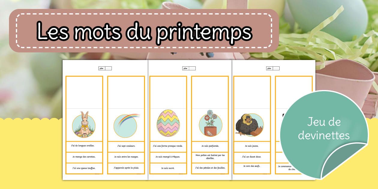 Qui suis-je ? : Les mots du printemps - Twinkl