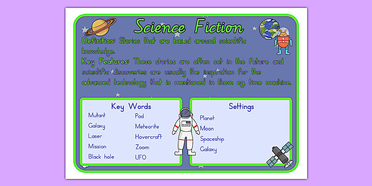 Story Genres Science Fiction Display Poster - Twinkl