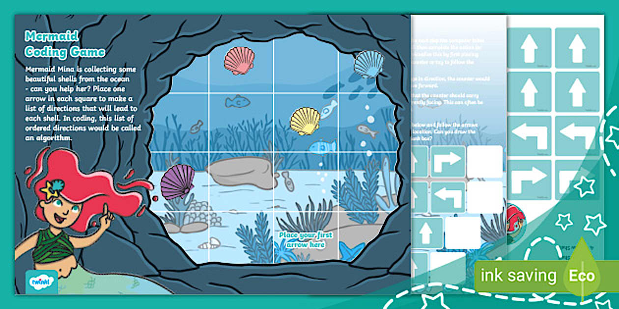 Mermaid Coding Game (professor feito) - Twinkl