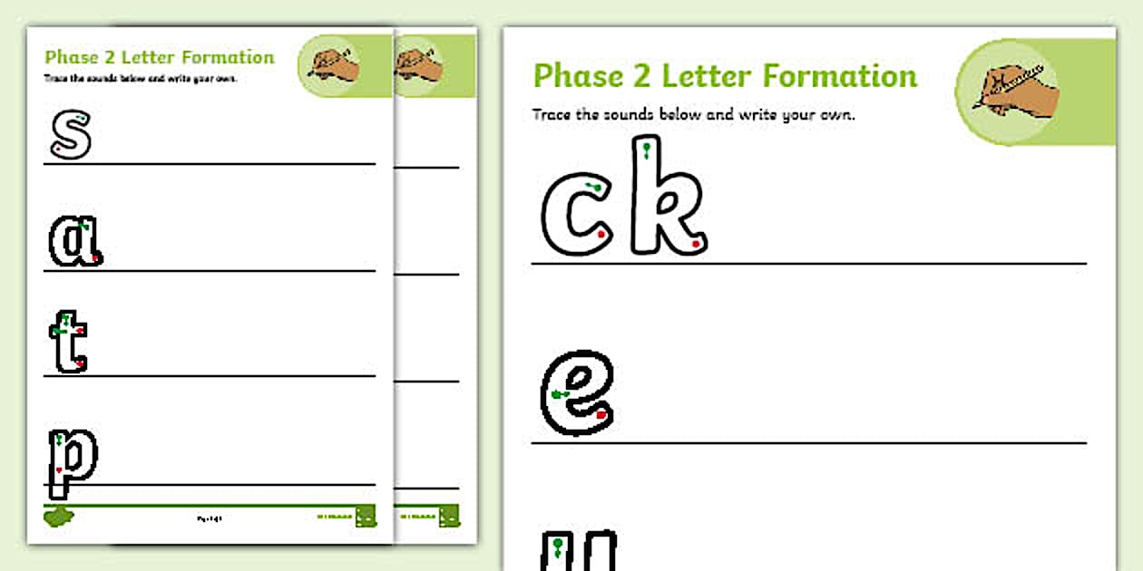 Phase 2 Letters and Sounds Formation Worksheets - Twinkl