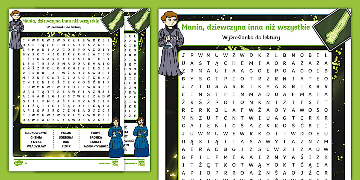 Mania, dziewczyna inna niż wszystkie | Wykreślanka | Lektury szkolne