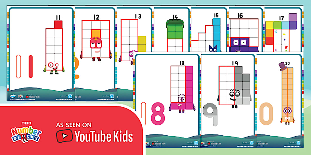 FREE! - Numberblocks: 11-20 Numeral Posters - Twinkl