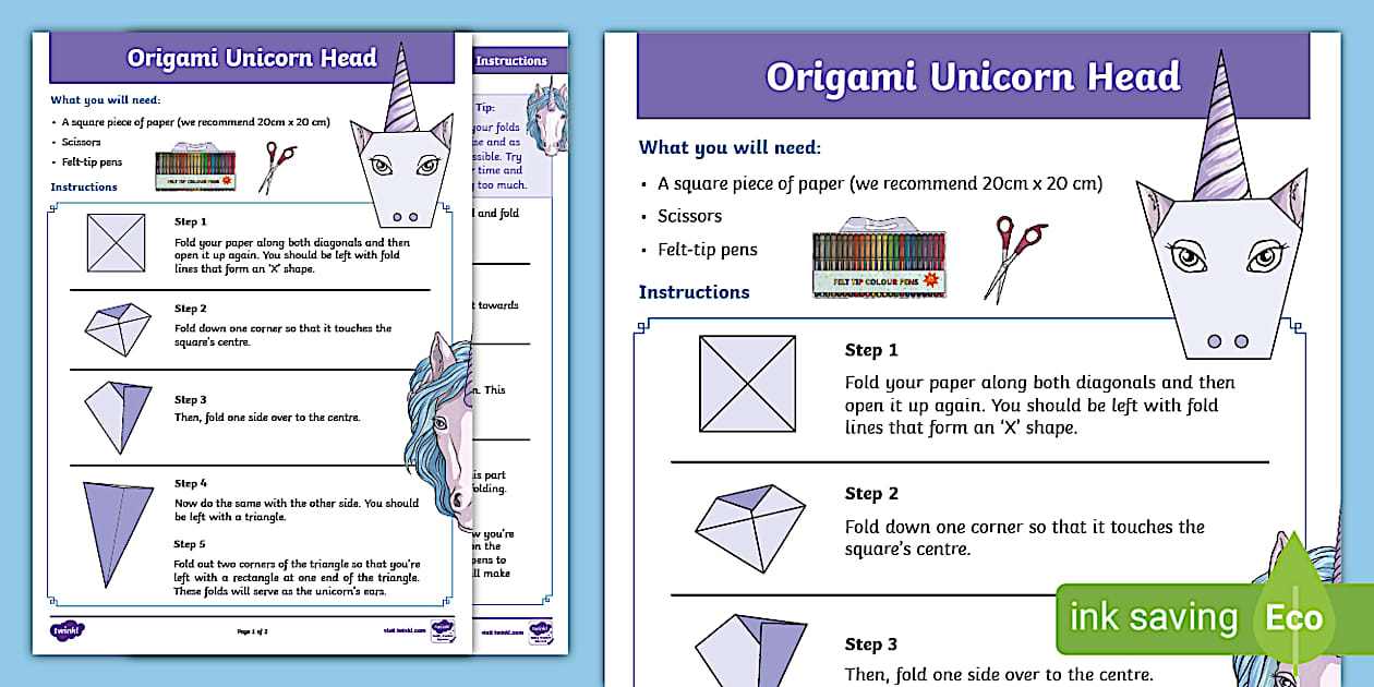 Magical Origami Unicorn Head Tutorial | Twinkl Origami | KS1
