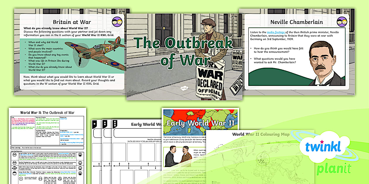 The Outbreak of World War 2 - Lesson Plan 1 - Twinkl