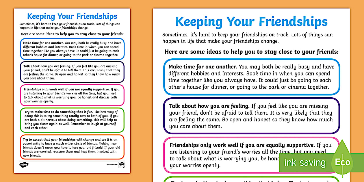Editable Maintaining and Building Friendships in the Classroom