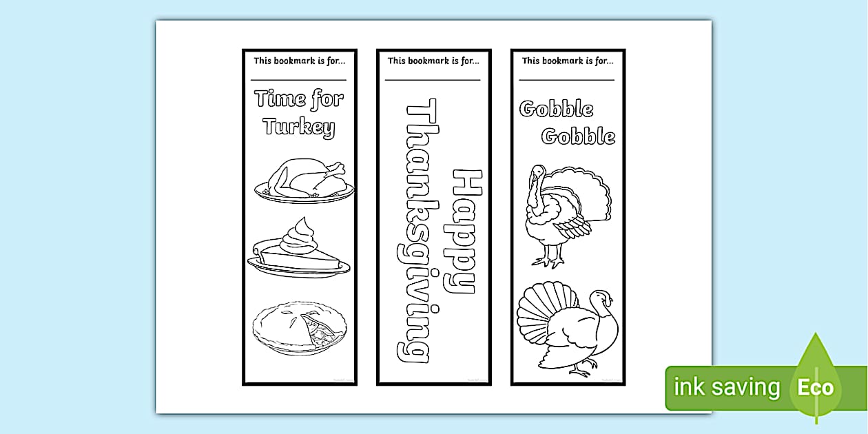 Thanksgiving Bookmarks to Colour | Resources | Twinkl