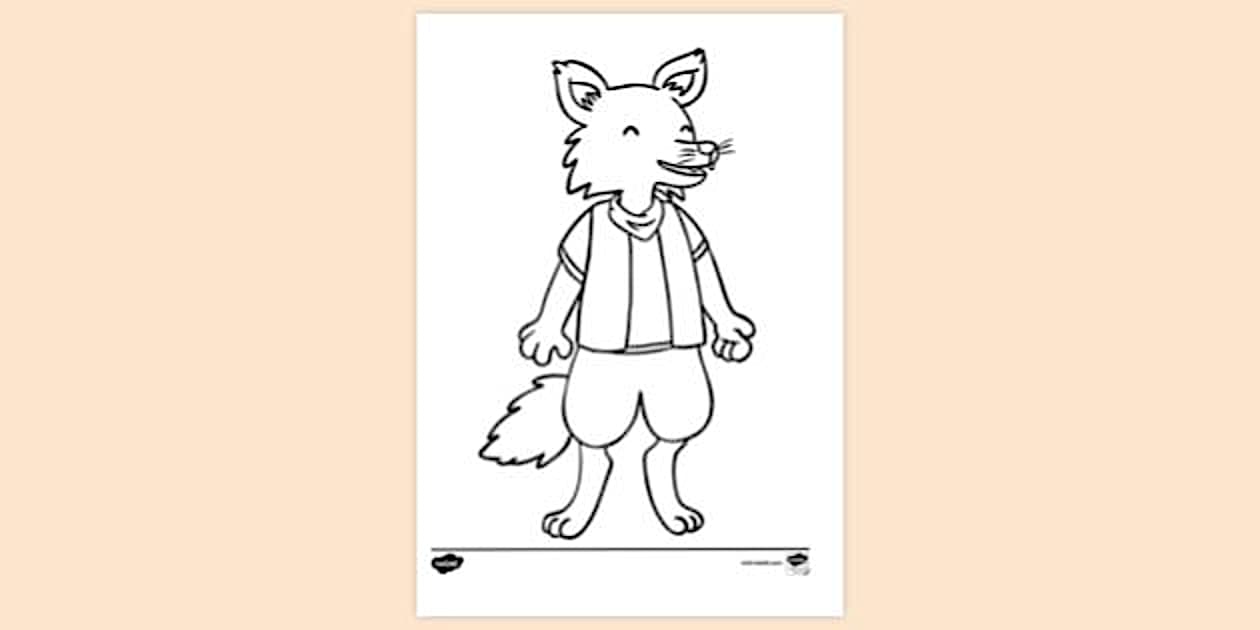 Small Fox 4 Colouring Sheet | Colouring Sheets - Twinkl
