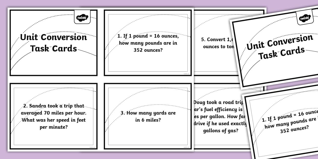 Seventh Grade Unit Conversion Task Cards (teacher made)