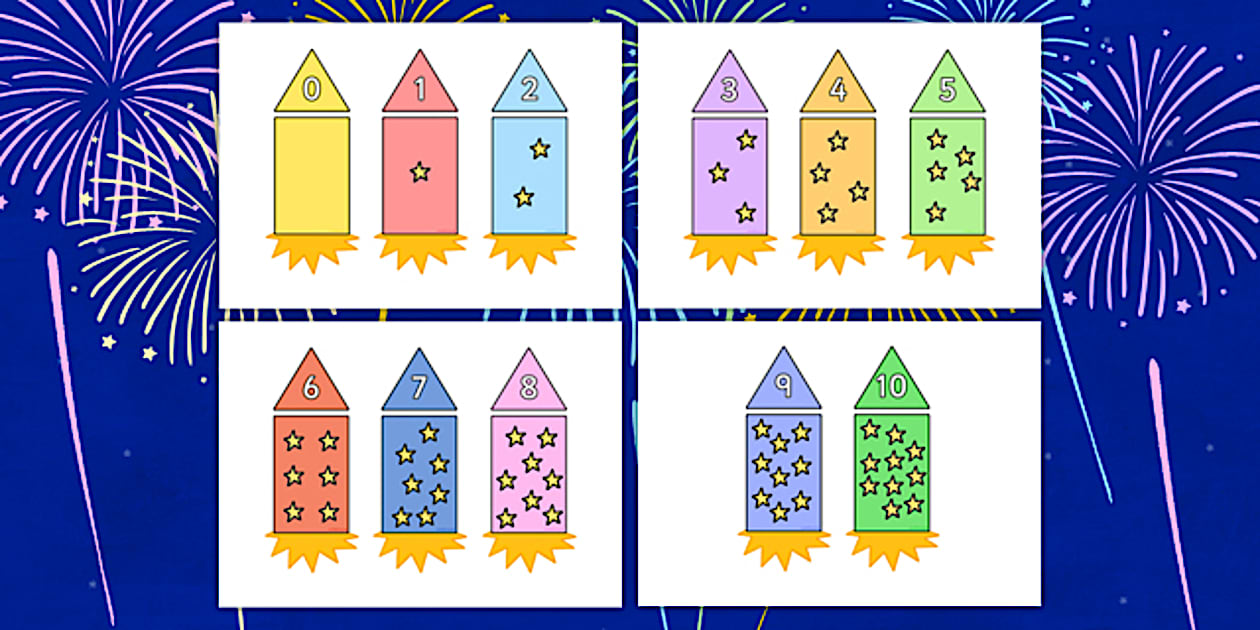 Black and White Numeral Matching Rocket Activity - Twinkl