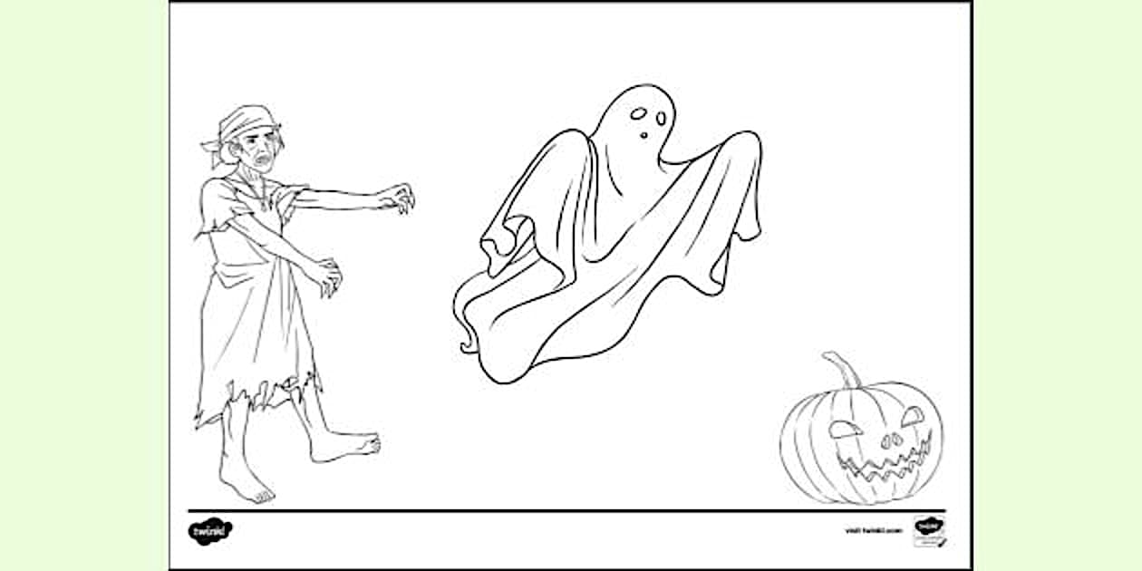 Scary Halloween Colouring | Colouring Sheets (Teacher-Made)