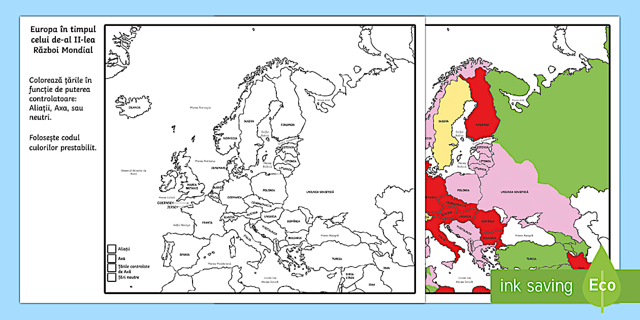 Cel de-al II-lea Război Mondial Fișe de colorat