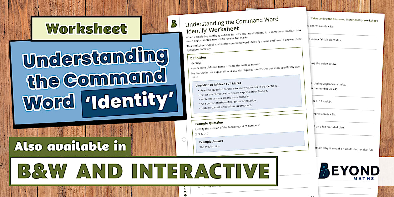 Identifying Command Word Worksheet