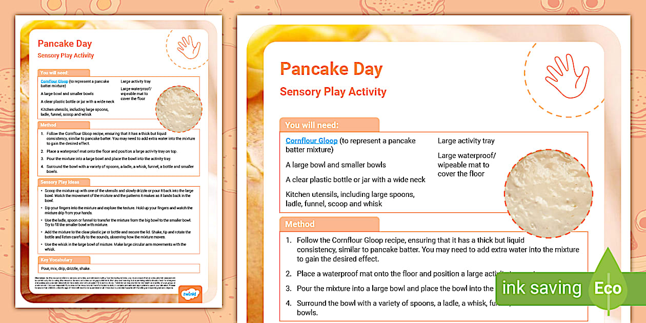 Pancake Day Sensory Play Activity | Twinkl (teacher made)