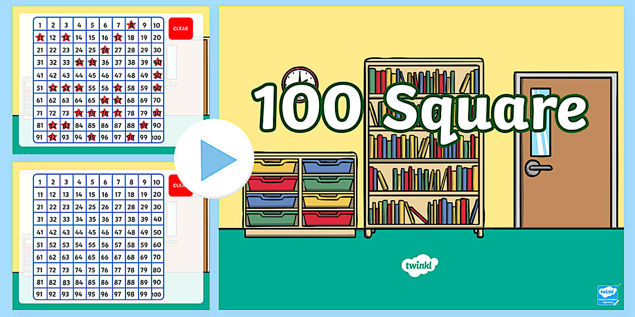 100 Number Square PowerPoint (teacher made) - Twinkl