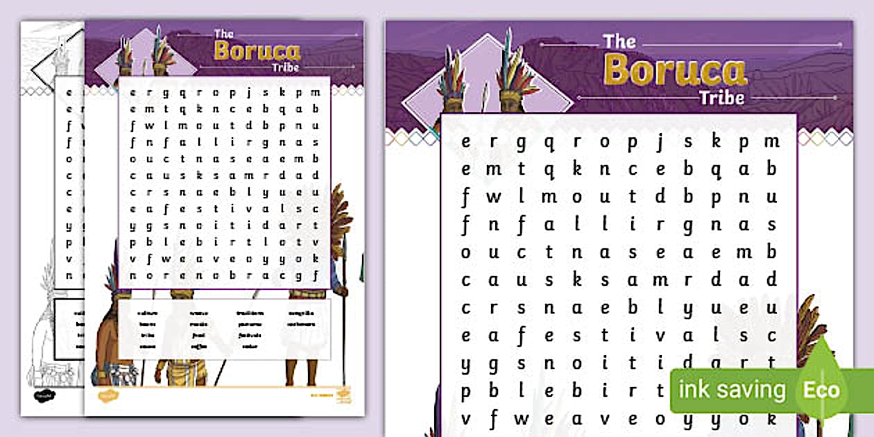 Boruca Tribe Word Search (Hecho por educadores) - Twinkl