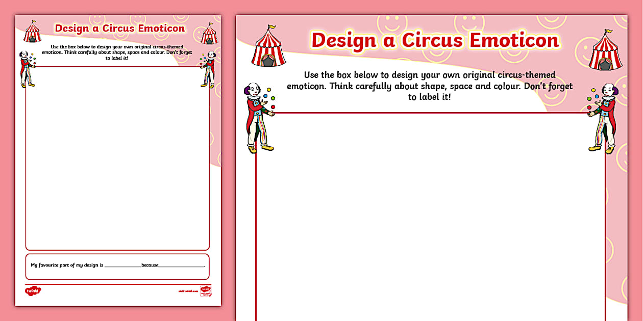 Design Your Own Circus Emoticon Activity (teacher made)