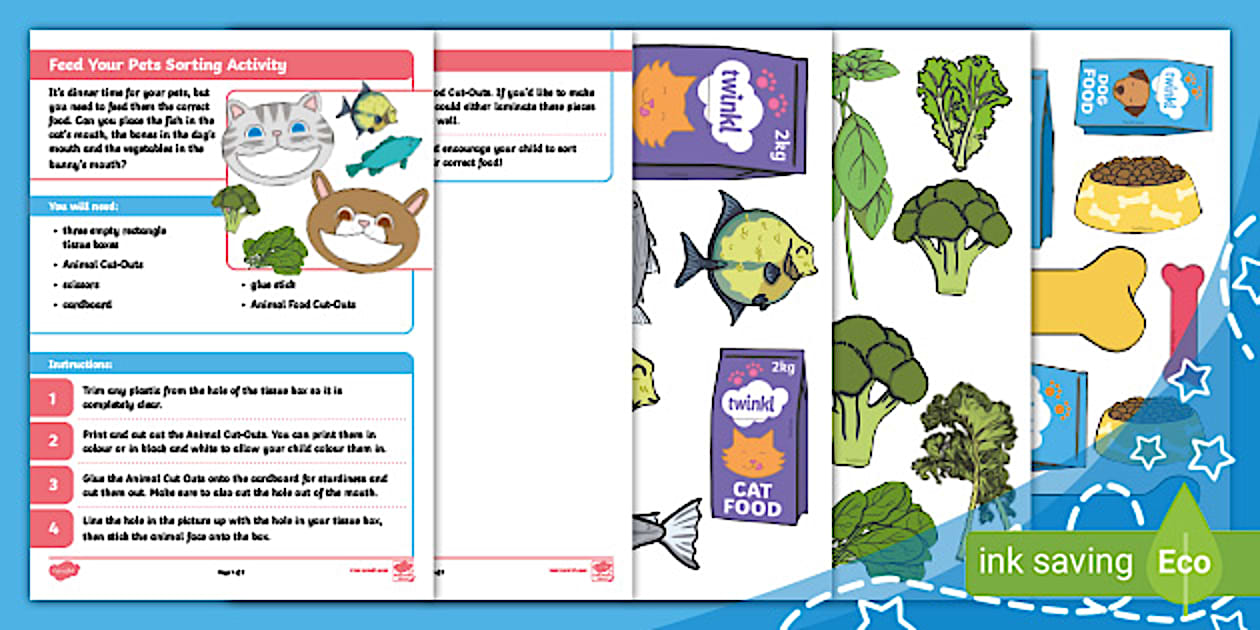 Feed Your Pets Sorting Activity (teacher made) - Twinkl