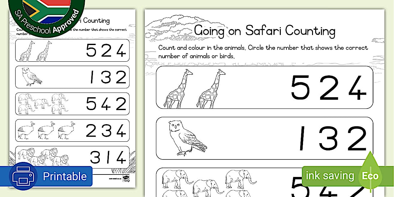 Going on Safari Counting Activity (teacher made) - Twinkl