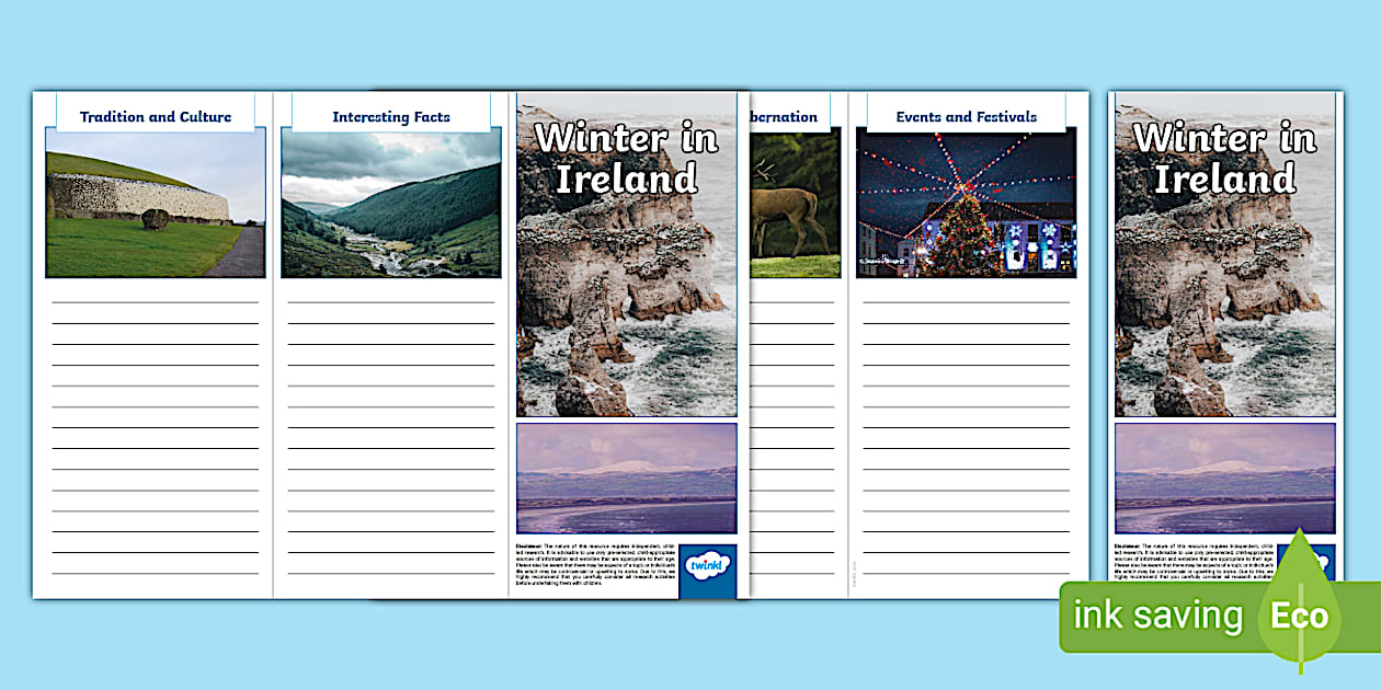 Winter in Ireland Leaflet Template (teacher made) - Twinkl