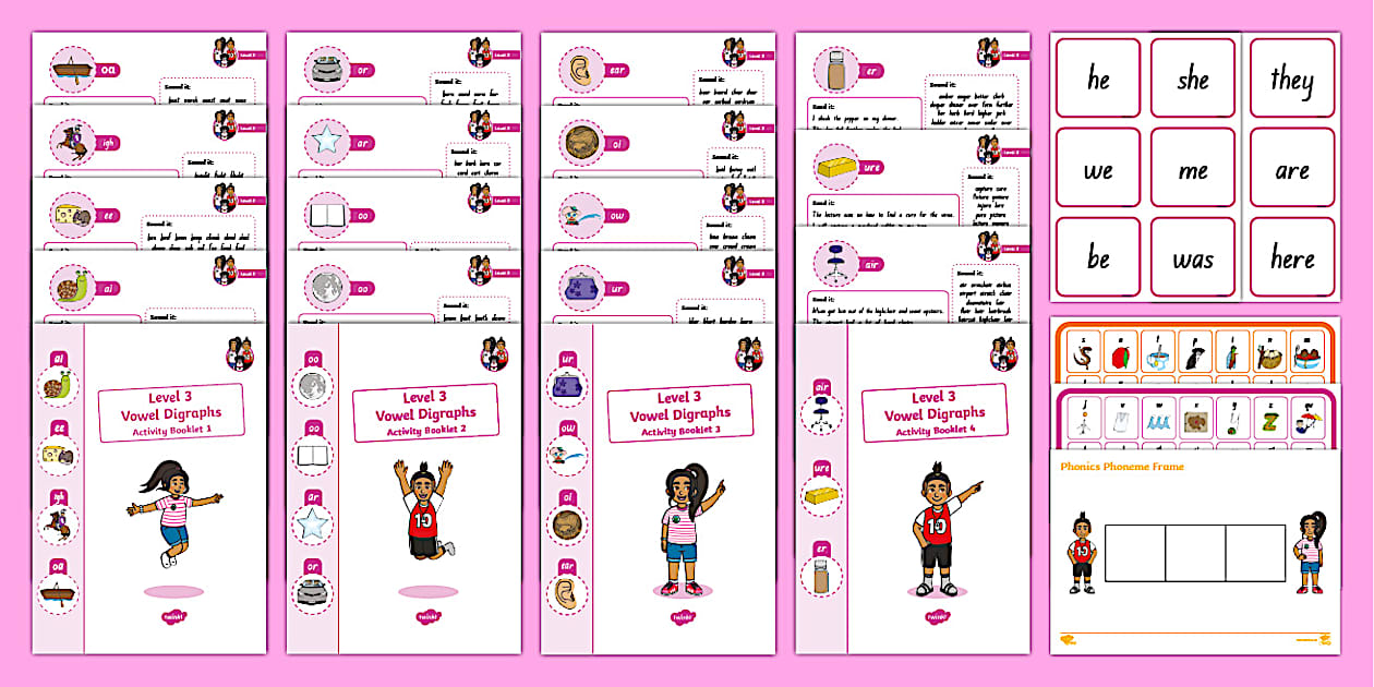 Vowel Digraphs Activity Book Pack (teacher made) - Twinkl